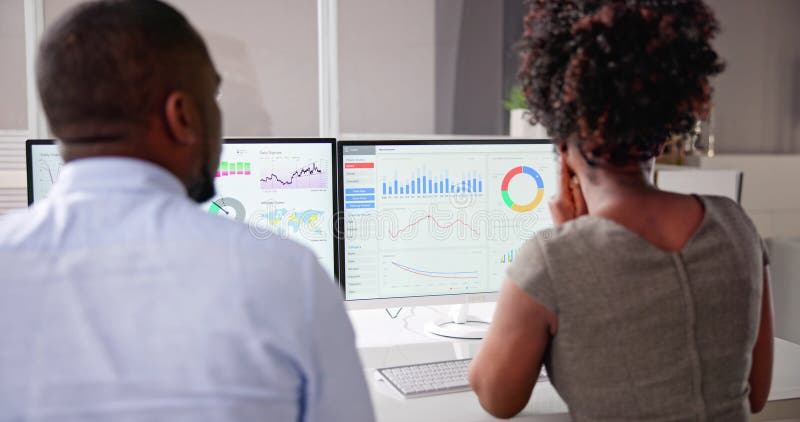 Data Analytics Dashboard on Computer Stock Photo - Image of american ...