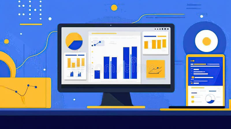 Data Analytics Dashboard Displayed On A Computer Screen Showing Graphs