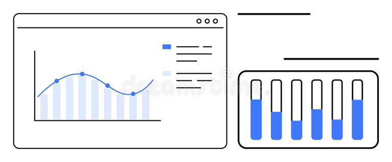 Data Analytics Dashboard with Line Chart and Bar Graph for Business ...