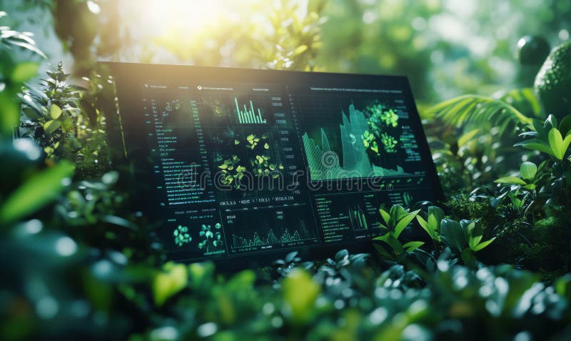 Data Analytics Dashboard in Lush Green Environment Showcasing Nature ...