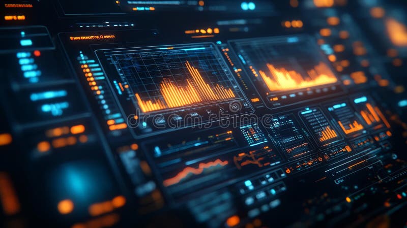 Data Analytics Dashboard with Orange Highlights - Generative Ai Stock ...