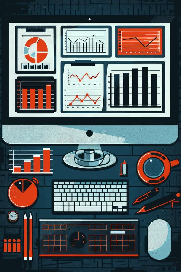 Data Analytics Dashboard Showing Business Revenue Reports with Charts, Graphs, and Key ...
