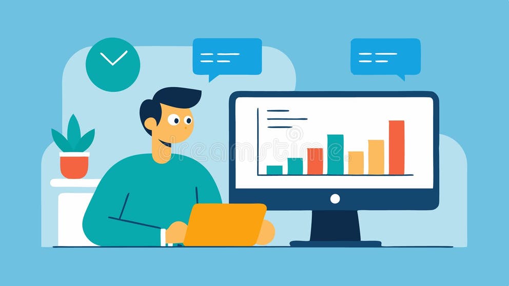 Data Analytics a Developer Analyzing Data Charts and Graphs on a Computer Screen that Showcase ...