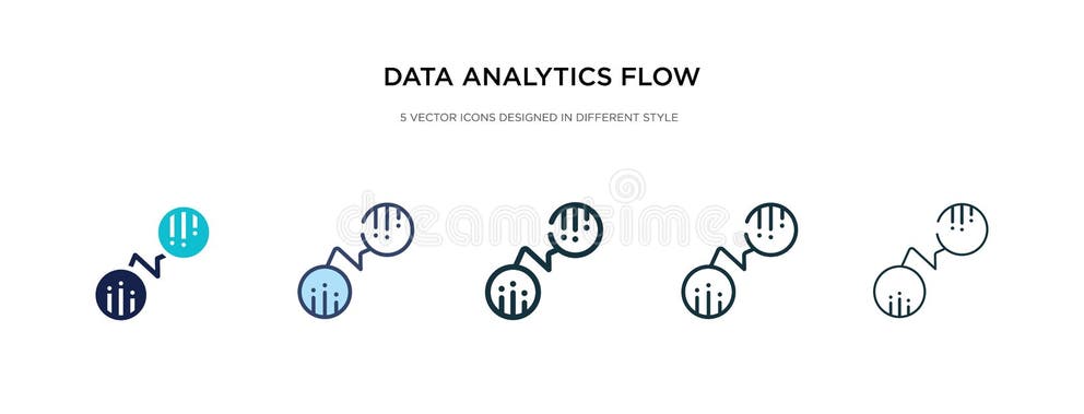 Data Analytics Flow Icon in Different Style Vector Illustration. Two ...