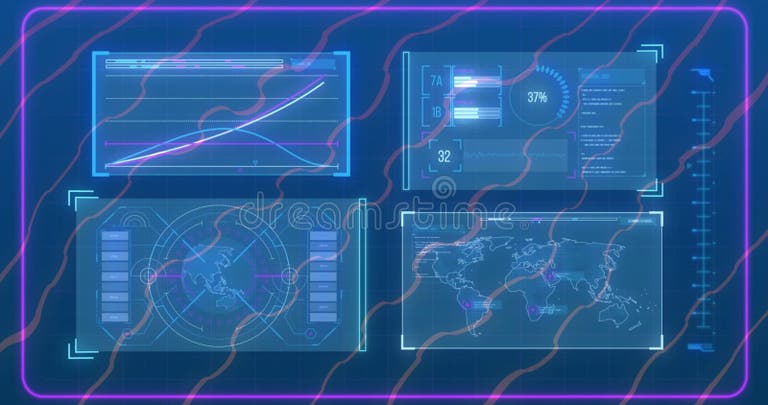 Data Analytics and Global Tracking Image Over Futuristic Interface with ...