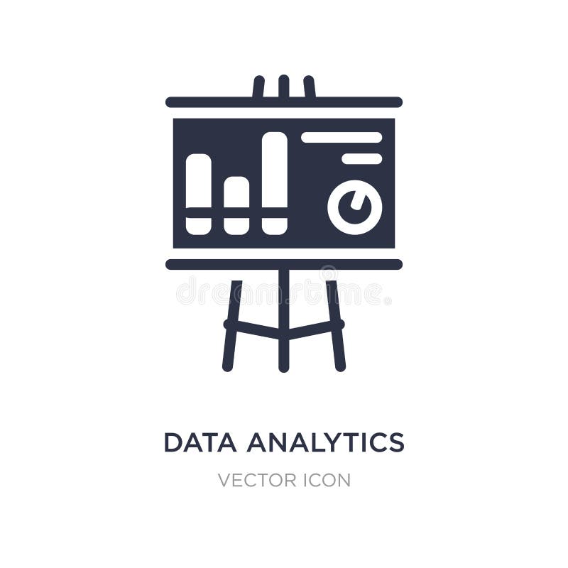 Data Analytics Graphic on a Presentation Screen Icon on White ...