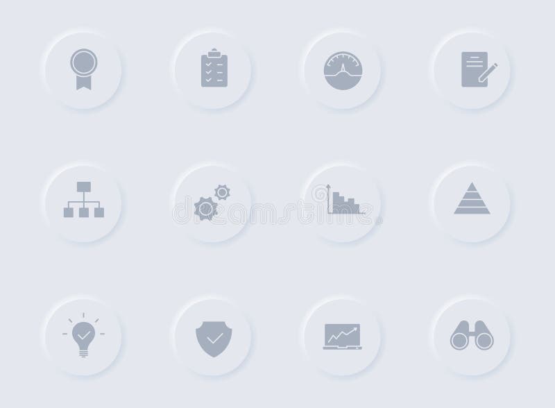 Data Analytics Gray Vector Icons on Round Rubber Buttons Stock Vector ...