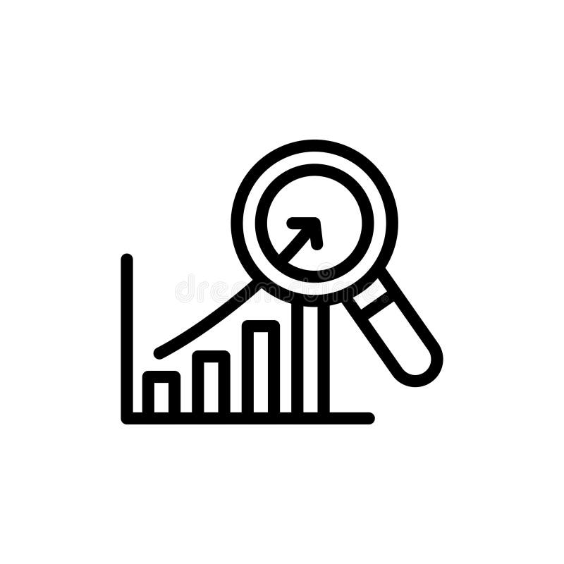 Data Analytics Icon Set. Economic Analysis Magnifying Glass Vector Logo ...