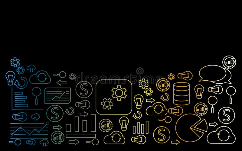 Data Analytics Icons on Black Background Vector Mockup Stock Vector ... Data Analytics Icons on Black Background Vector Mockup Stock Vector ...