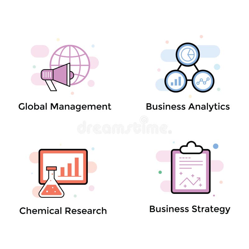 Data Analytics Icons Bundle Stock Vector - Illustration of global ...