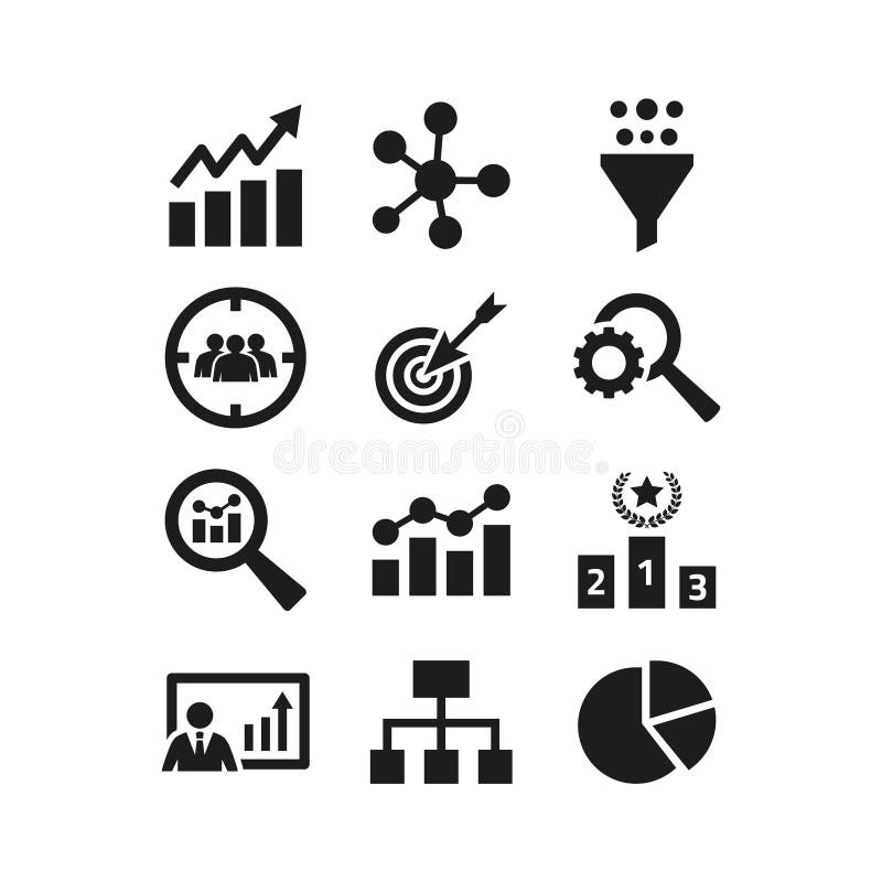 Data Analytics Icons Set on White Background Stock Illustration ... Data Analytics Icons Set on White Background Stock Illustration ...
