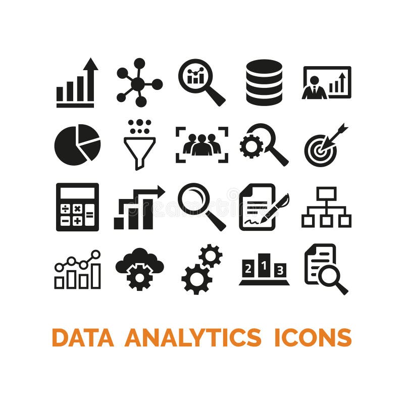 Data Analytics Icons Set on White Background Stock Illustration ... Data Analytics Icons Set on White Background Stock Illustration ...