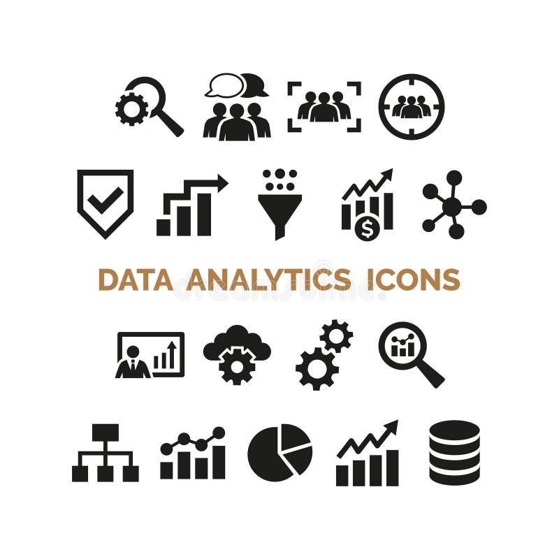 Analytics Icon on White Background Stock Illustration - Illustration of ...