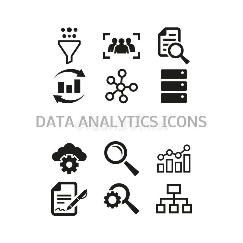 Data Analytics Icons Set on White Background Stock Illustration ... Data Analytics Icons Set on White Background Stock Illustration ...