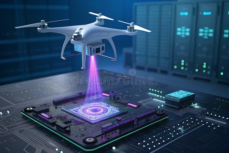 Data Analytics Illustration & Big Data: Cyberpunk Circuit Board, AI ...