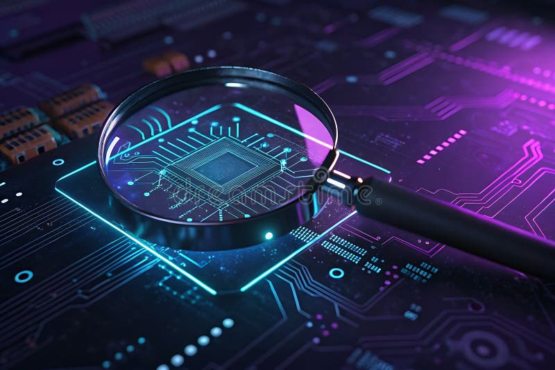 Data Analytics Illustration & Big Data: Cyberpunk Circuit Board, AI ...