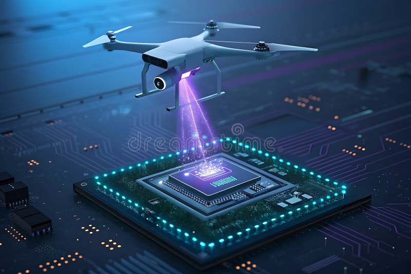 Data Analytics Illustration & Big Data: Cyberpunk Circuit Board, AI ...