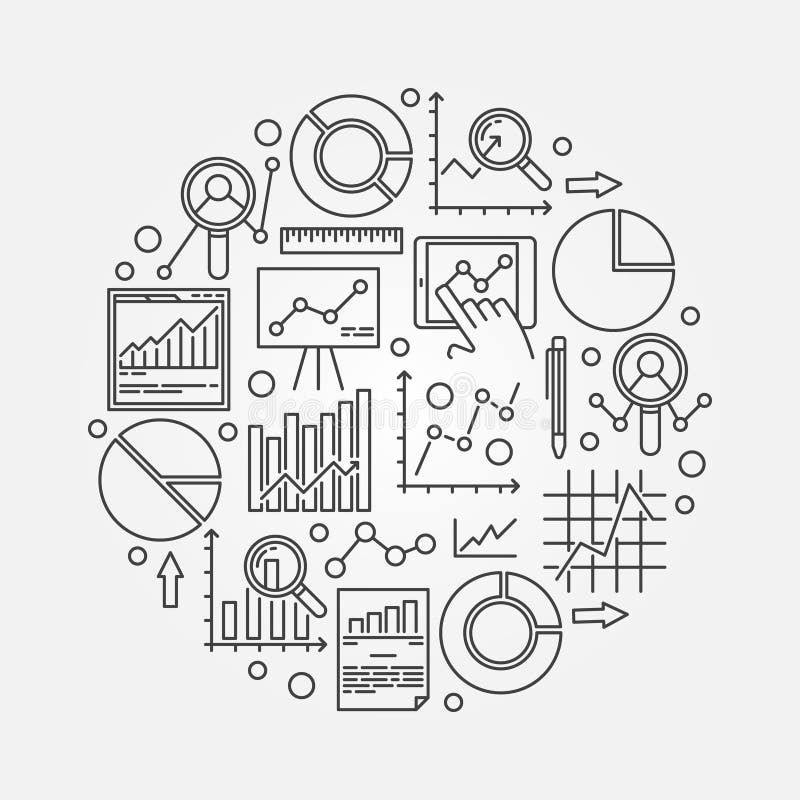 Statistics and Data Analysis Colorful Illustration Stock Vector ...