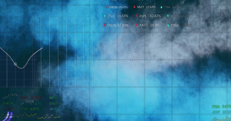 Data Analytics Interface Being Shown Over Smoky Grid, Displaying White ...