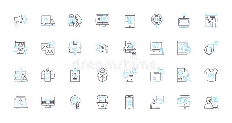Data Analytics Linear Icons Set. Insight, Visualization, Trends ...