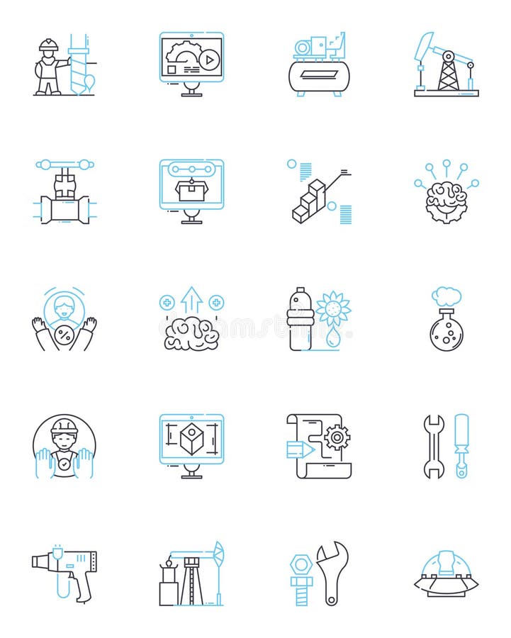 Data Analytics Linear Icons Set Mining Modeling Visualization