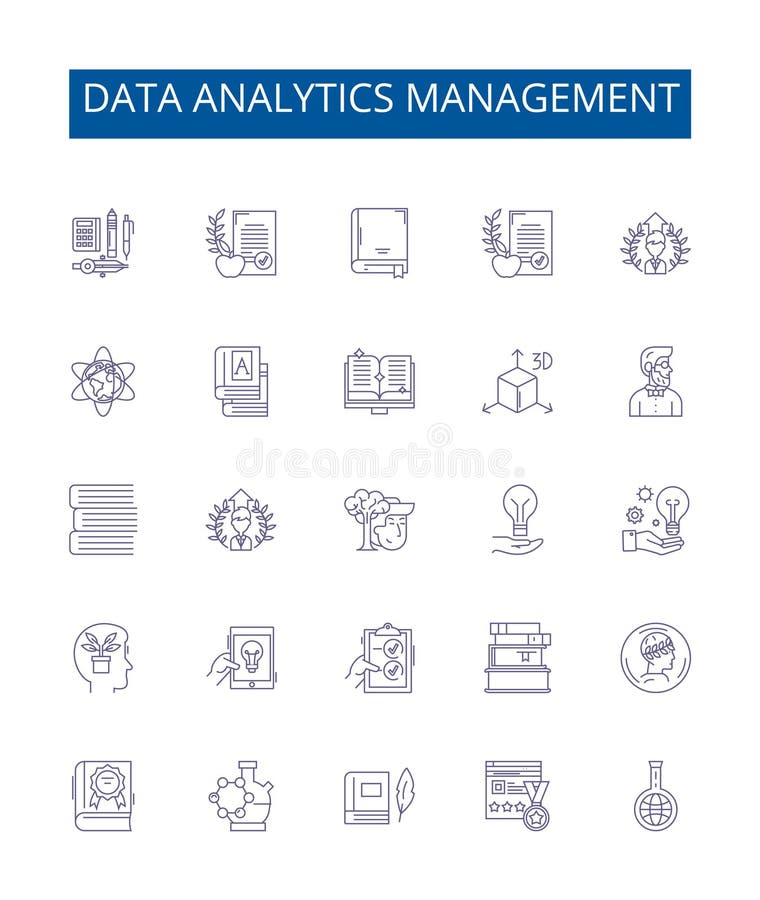 Data Analytics Management Line Icons Signs Set. Design Collection of ...