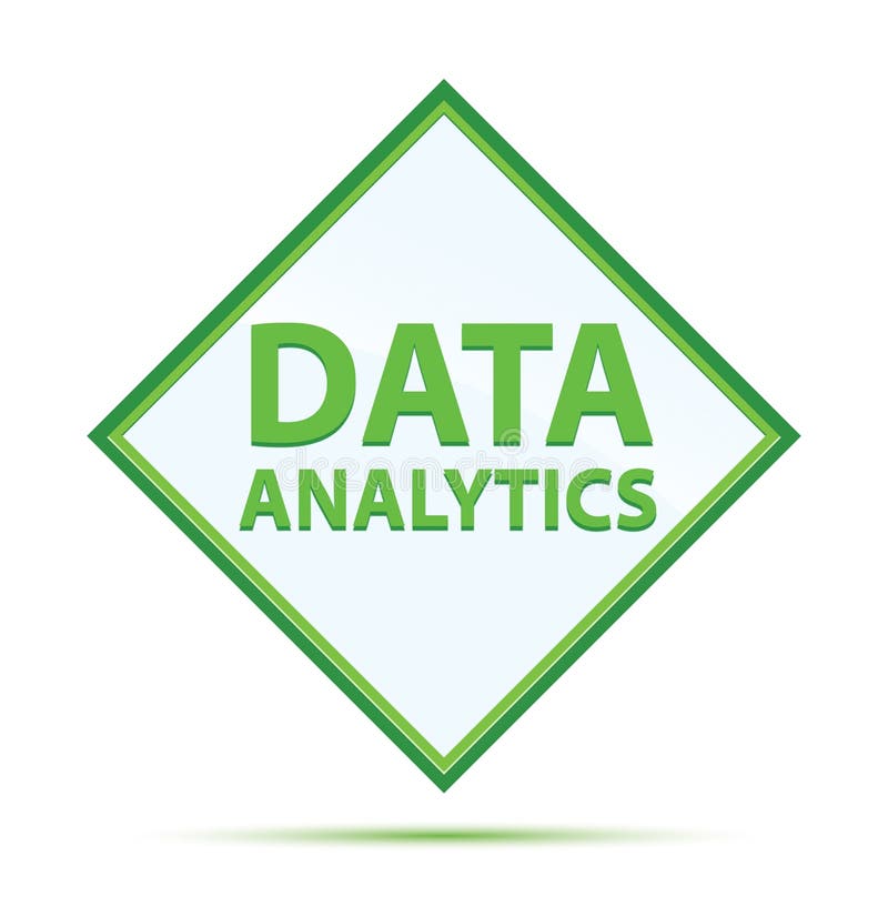 Data Analytics Modern Abstract Green Diamond Button Stock Illustration ...