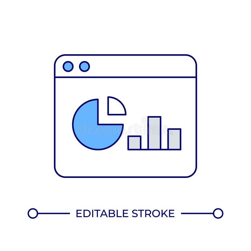 Data Analytics Online Line Color Icon Stock Illustration - Illustration ...