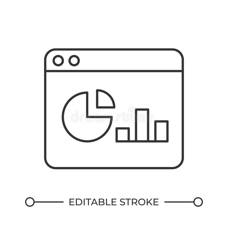 Data Analytics Online Line Icon Stock Illustration - Illustration of ...