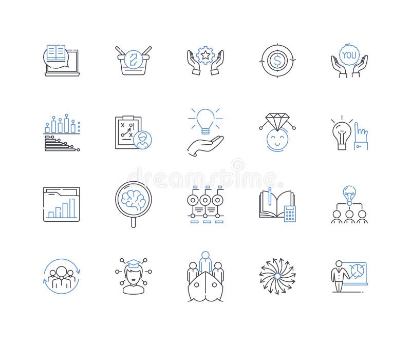 Data Analytics Line Icons Collection Insights Metrics Extraction Statistics Trends 3059