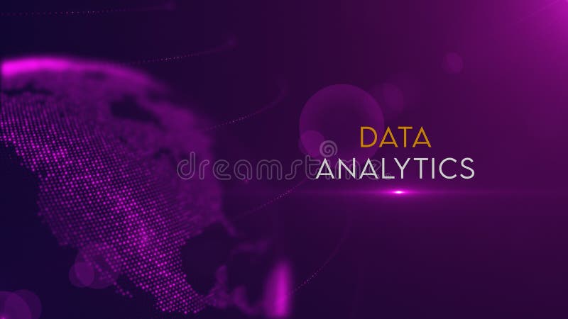 Data Analytics on Purple Shiny Partial View of Dotted Globe Earth World ...