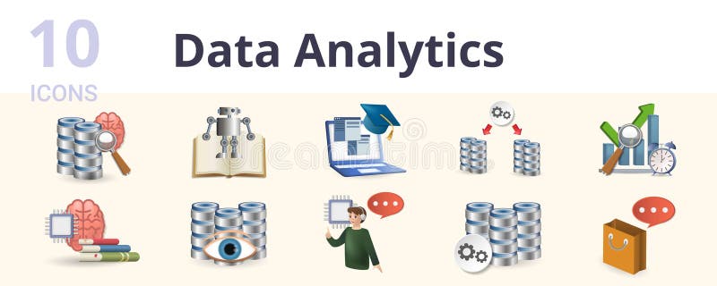 Data Analytics Set. Creative Icons: Data Mining, Machine Learning ...