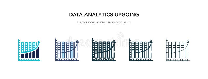 Data Analytics Upgoing Bars Chart Icon in Different Style Vector ...