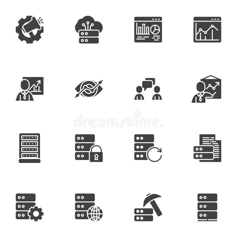 Data Analytics Vector Icons Set Stock Vector - Illustration of ...
