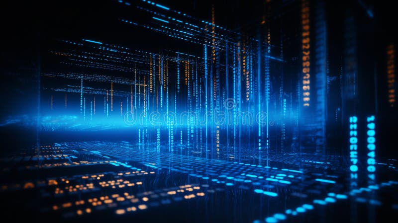 Data Analyze from Microchip Background. Technology Concept Stock ...