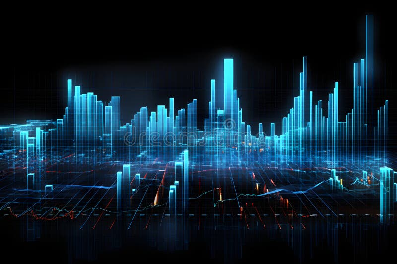 Data Analyze Soundwaves Graph Electronic Tech Button Night Neon Light ...