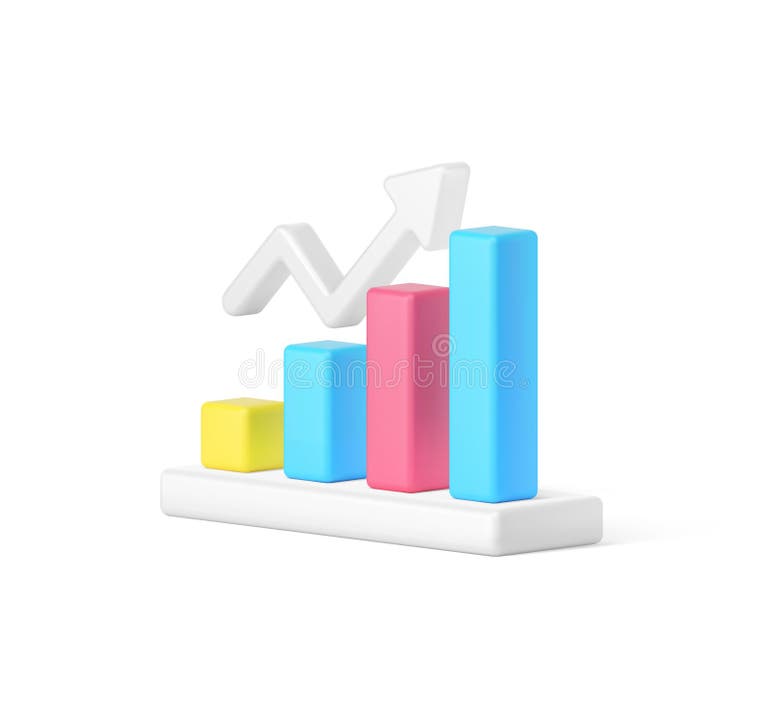 Data Analyzing Bar Graph Dynamic Up Arrow Business Statistic Increase ...