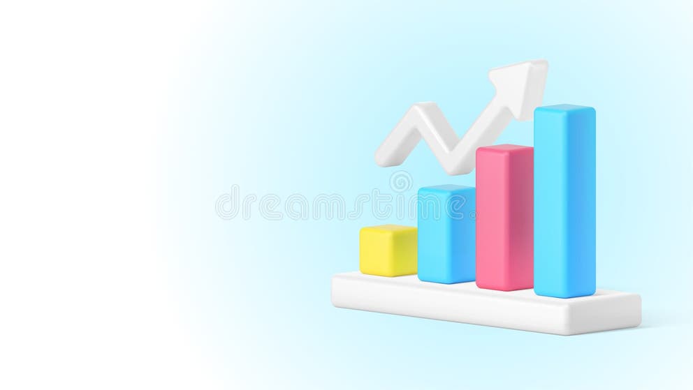 Data Analyzing Bar Graph Dynamic Up Arrow Business Statistic Increase ...