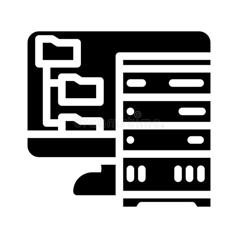 Data Archiving Database Glyph Icon Vector Illustration Stock Vector ...