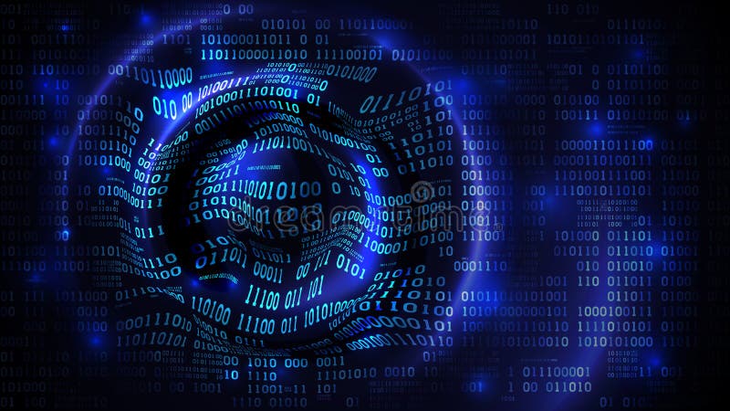 Data Array Matrix Abstract Cyberspace With Binary Code Futuristic Background With Circular