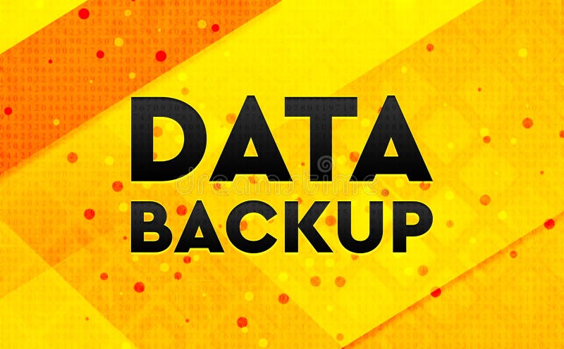 Data Backup Abstract Digital Banner Yellow Background Stock ...