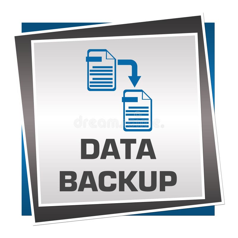 Data Backup Blue Grey Squares Stock Illustration - Illustration of ...