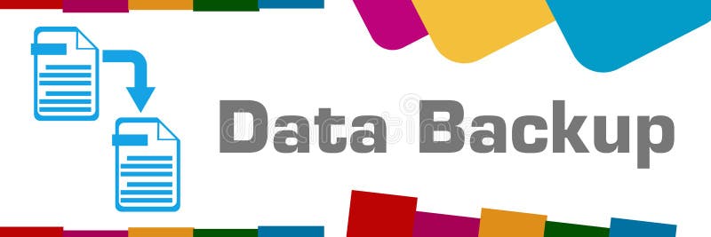 Data Backup Colorful Abstract Shapes Horizontal Stock Illustration ...
