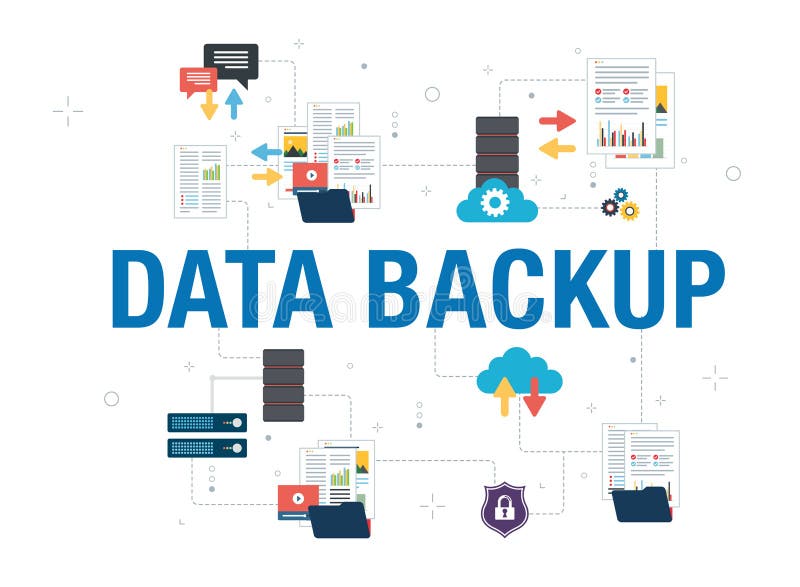 Backup Concept with Database Stock Illustration - Illustration of ...