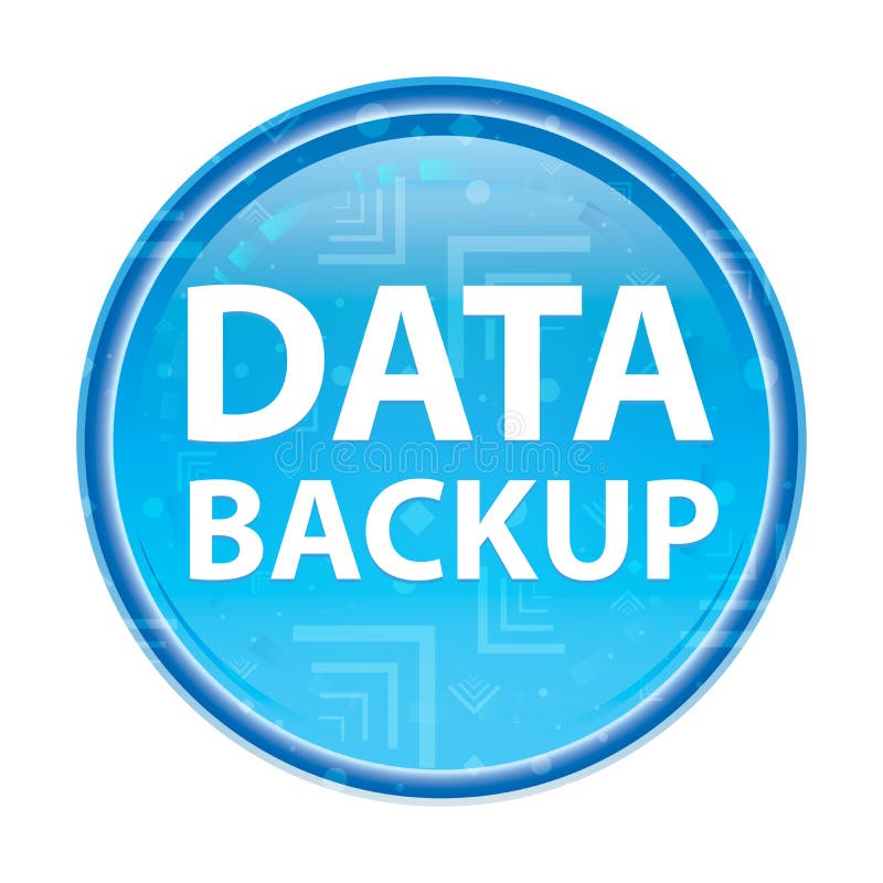 Data Backup Floral Blue Round Button Stock Illustration - Illustration ...