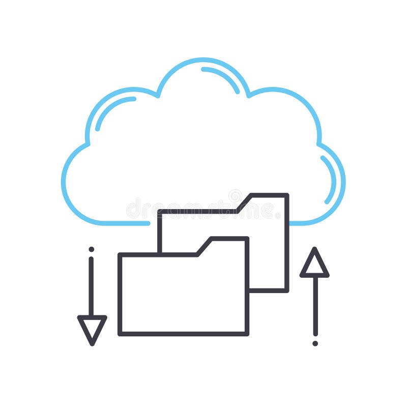 Data Backup Line Icon, Outline Symbol, Vector Illustration, Concept ...