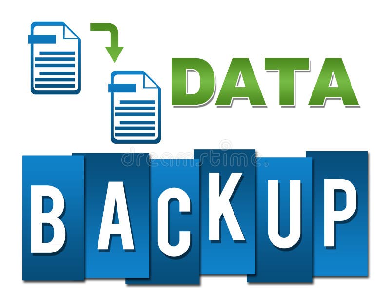 Data Backup Blue Horizontal Stock Illustration - Illustration of system ...