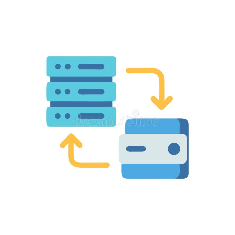 Data Backup and Recovery Icon Stock Illustration - Illustration of data ...