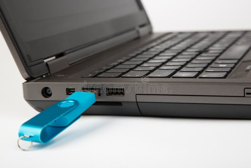 Data Backup To an USB Stick Stock Image - Image of connect, notebook ...