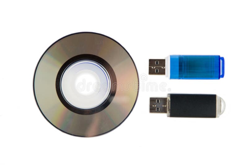 Data Bank: a Small CD-ROM with Information Lies Next To 2 Flash Drives ...